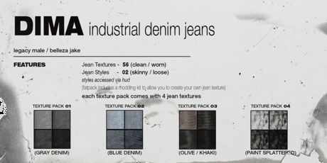 Second Life Marketplace - S-RANK "DIMA" INDUSTRIAL JEANS / FATPACK